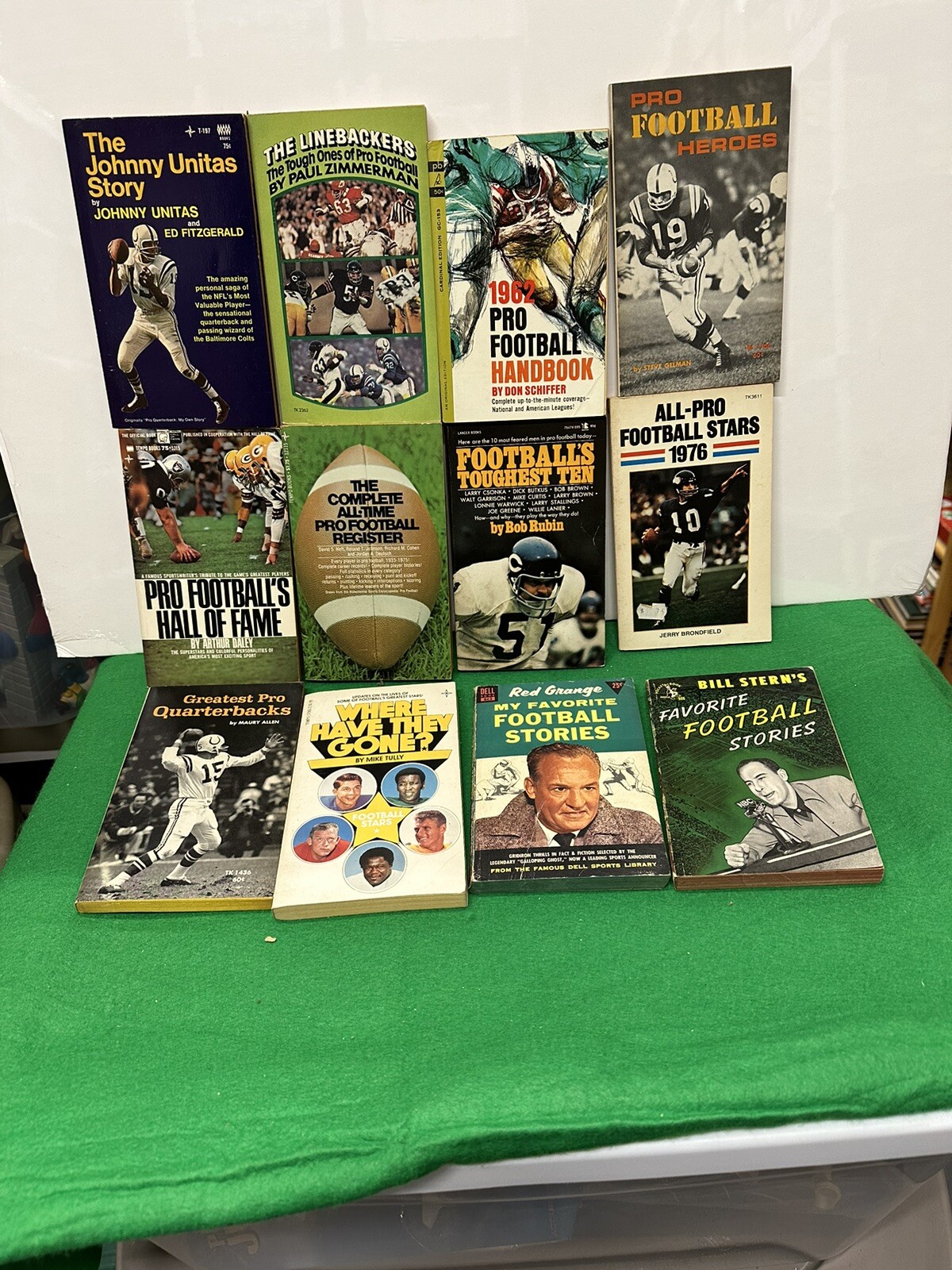 Lot of 12 Vintage 60S-80S Era Pro Football Paperback Books Namath ...