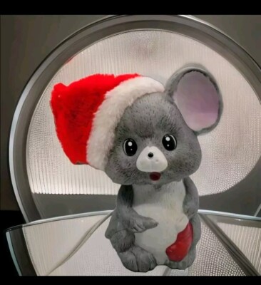 Vintage Ceramic Christmas Mouse With Santa Hat Night Light 6" Adorable ...
