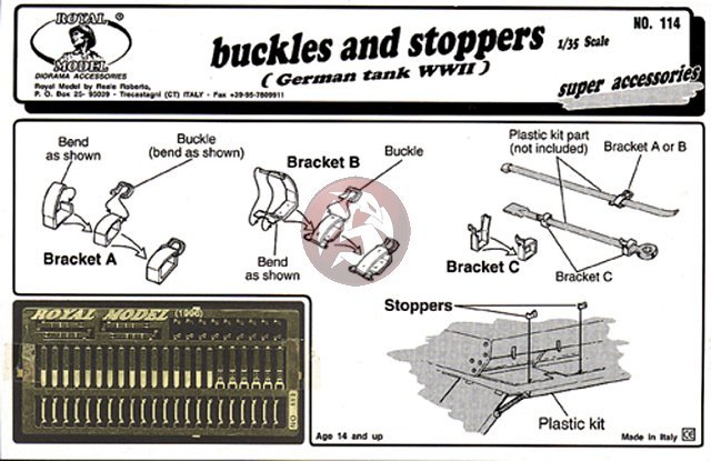 Royal Model 1/35 Buckles & Stoppers for German Tanks WWII No.2 [Photo ...