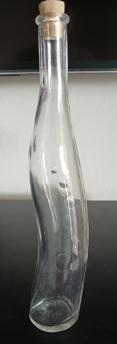 Lutex Clear Glass Curved Bubbled Bottle 11.3" Tall Vintage | eBay