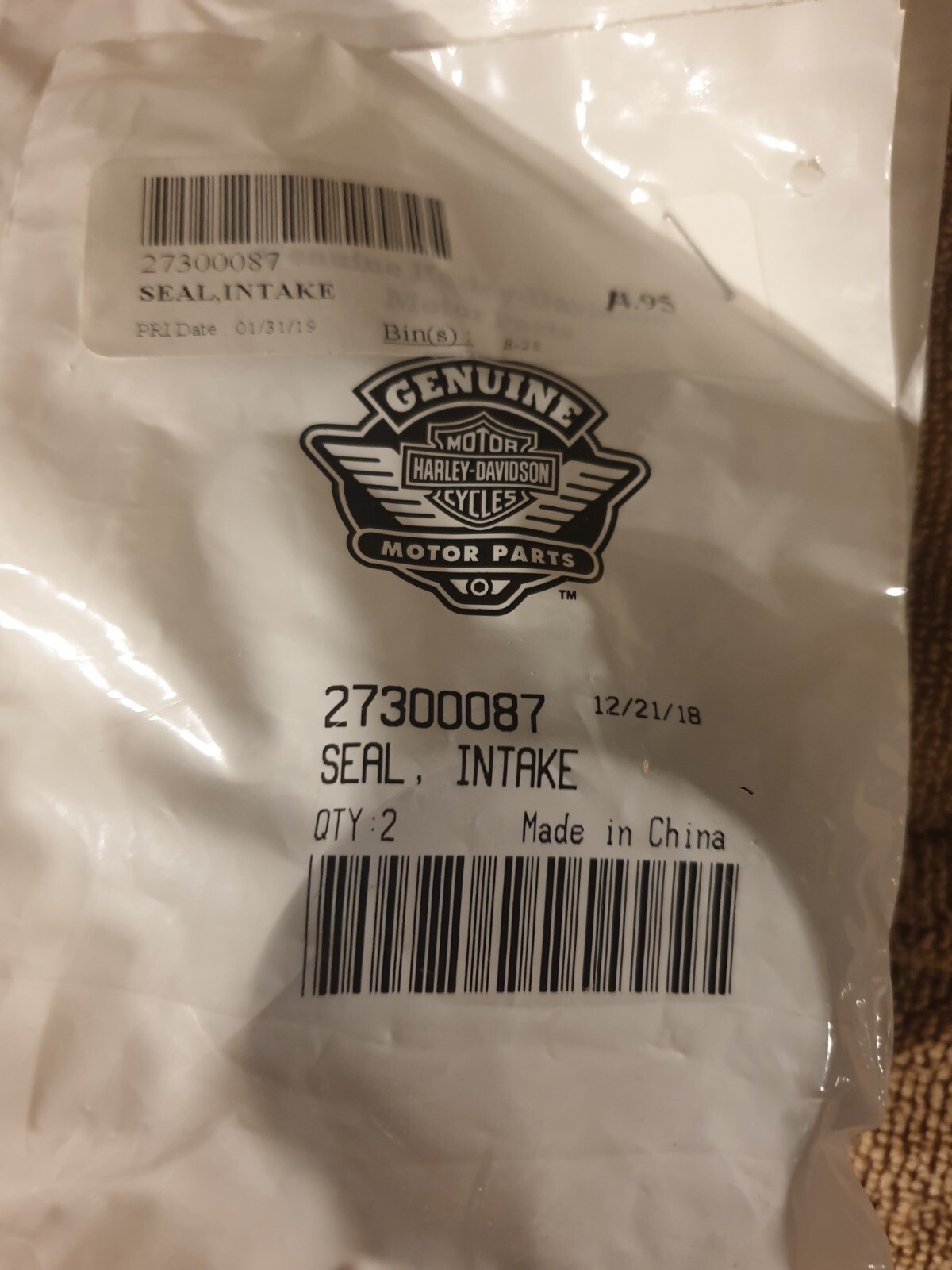 Harley Davidson OEM Intake Manifold Seals #27300087 M8 FLHX FLTRX for ...