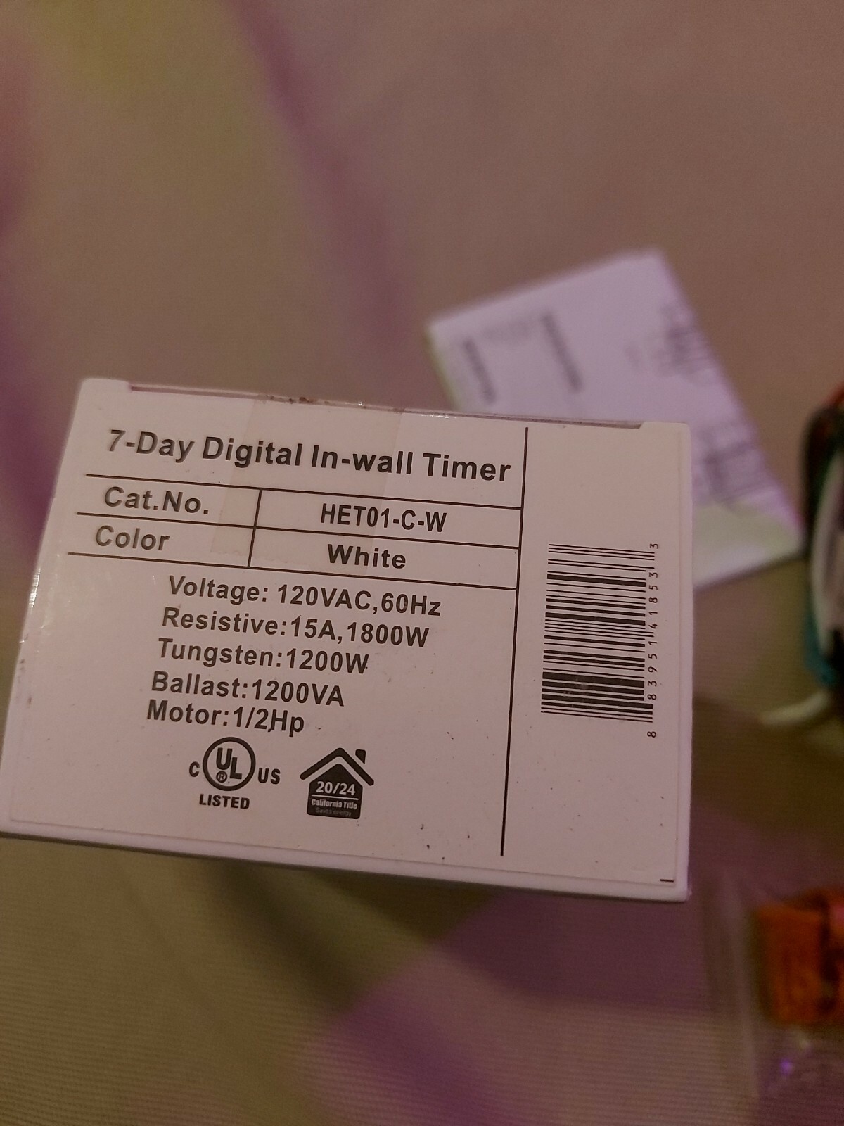 Programmable Enerlites HET01-C-W Digital Timer In-Wall Switch - White ...