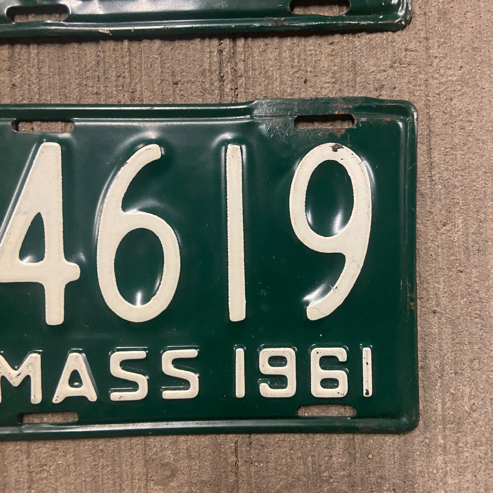 1961 Massachusetts Motorcycle License Plate Pair 4619 Four Digit Low ...