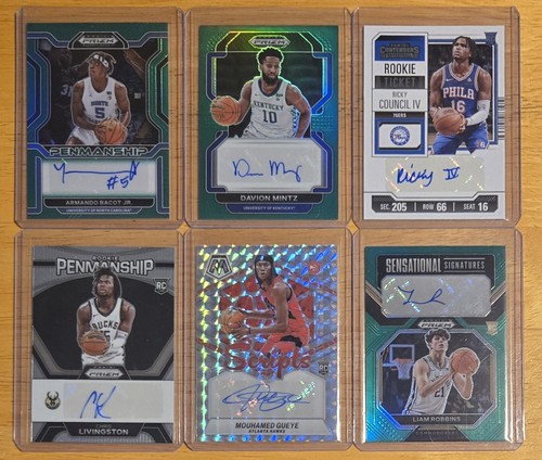 NBA Auto 6 Card Lot Rookies & Veterans | eBay