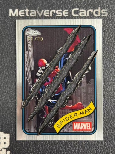 2025 Topps Chrome Marvel Spider-Man Chrome Clawed /20 #101 Case Hits ...