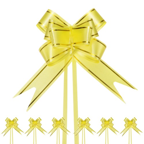 200pcs Ribbon Pull Bows 3.7 Inch Bows for Wedding Decorations Yellow | eBay