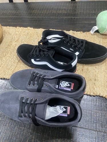 Size 13-Vans Pop Cush Skate Shoes two Pairs one Black other dark grey ...