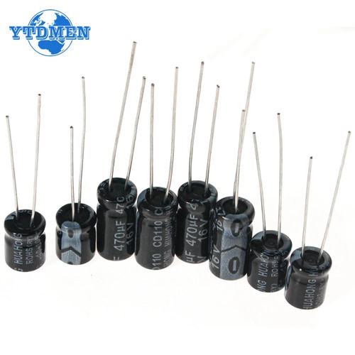 120pcs Aluminum Electrolytic Capacitors 12 Values 1UF-470UF 16V 25V 50V ...
