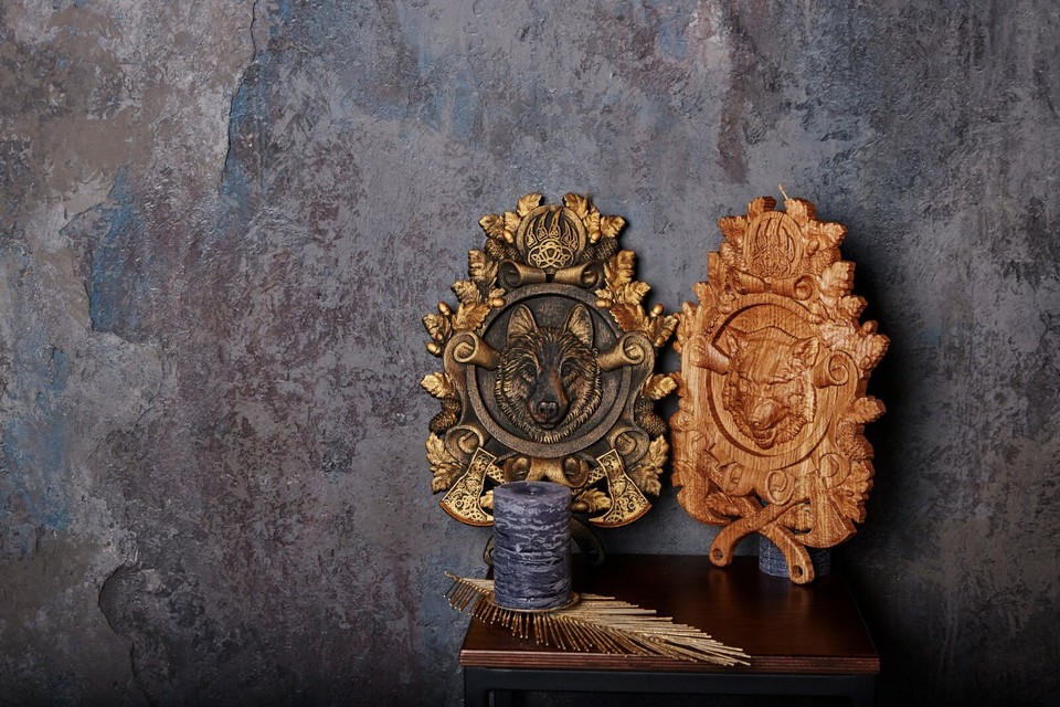 Wall wood personalized modern Wolf handmade housewarming gift home ...