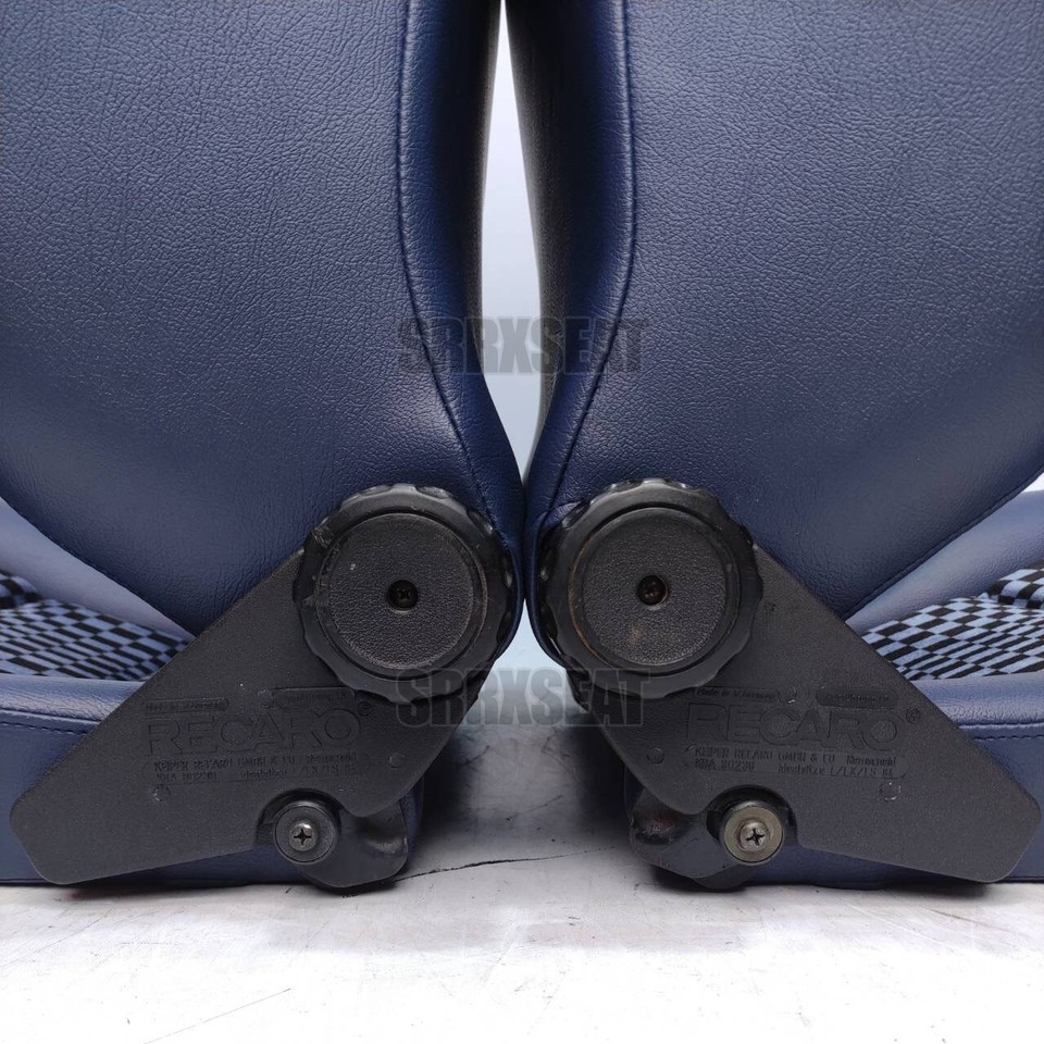 Authentic Recaro LSC Blue Checkerboard Retro 1 PAIR Passenger Side ...
