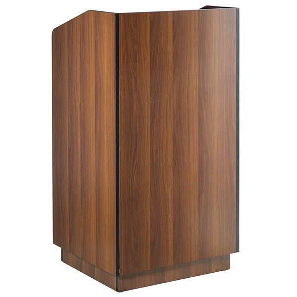 Restaurant Host Station in Walnut Laminated Wood - Hostess Podium ...