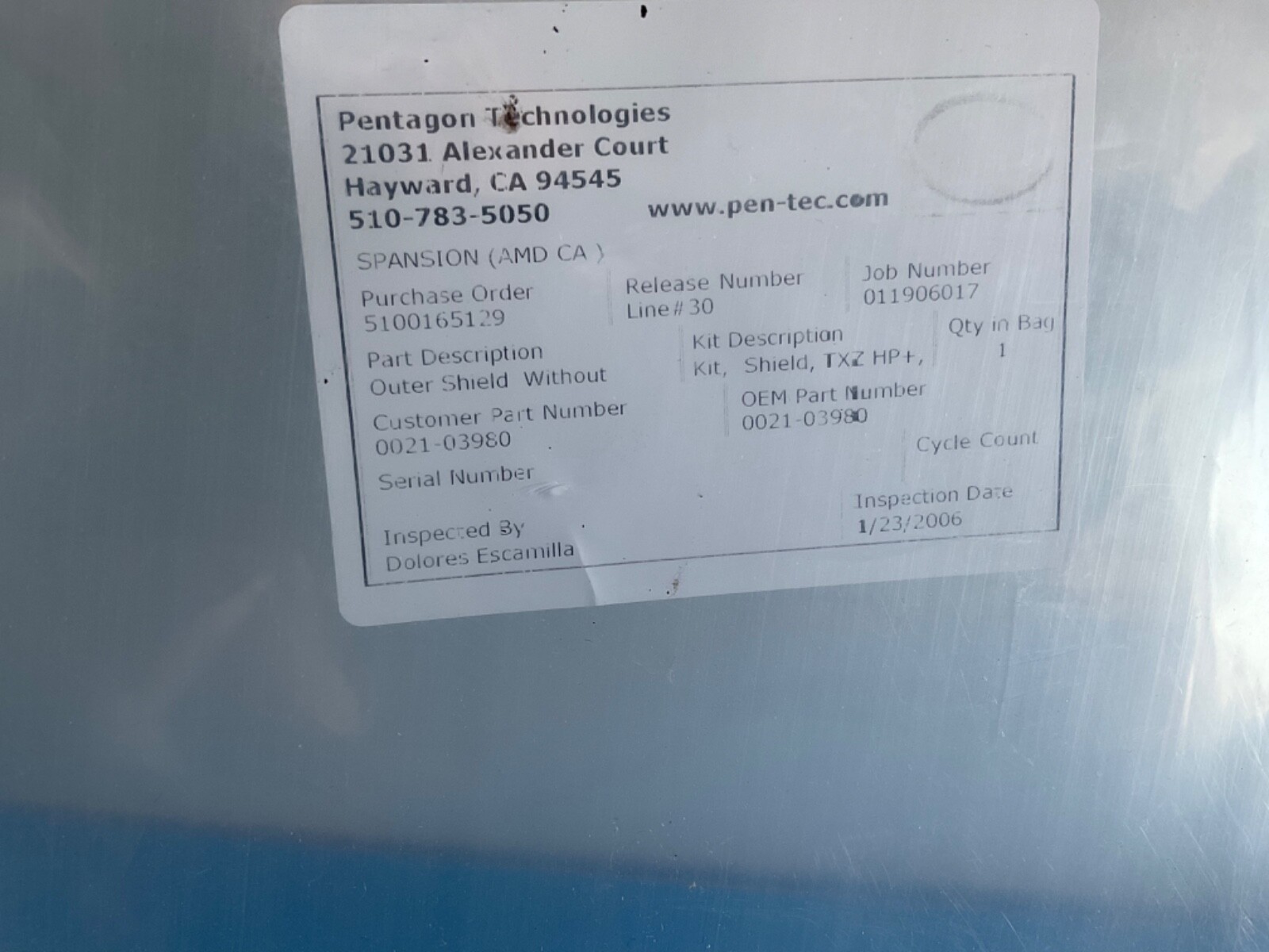 14335 Applied Materials Outer Shield TXZ 200mm 0021-03980 for sale ...
