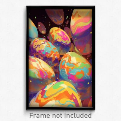 Art Poster - Measly Easter Eggs (Psychedelic Trippy Weird 11x17 Print ...