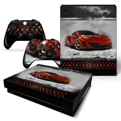 Xbox One X Console Skin Decal Sticker Sport Car + 2 Controller Custom ...