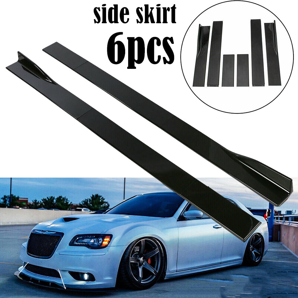 Glossy Black 86.6'' Side Skirts Rocker Panel Lip Splitter For Chrysler ...