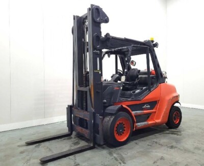 Linde gas counterbalance forklift truck 8 tonne capacity 6150mm high ...