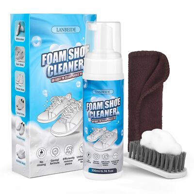 Shoe Cleaner, Shoe Cleaning Kit-6.76 Oz Sneaker Cleaner with Brush and ...