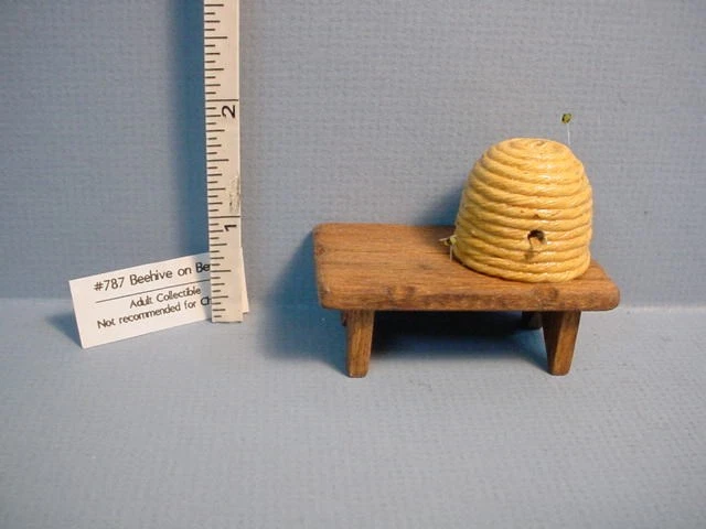Miniature Beehive On Bench With Bees For Dollhouses [STT, 60% OFF