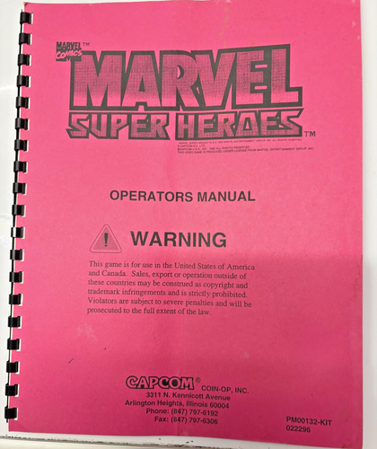 Marvel super heroes arcade manual | eBay
