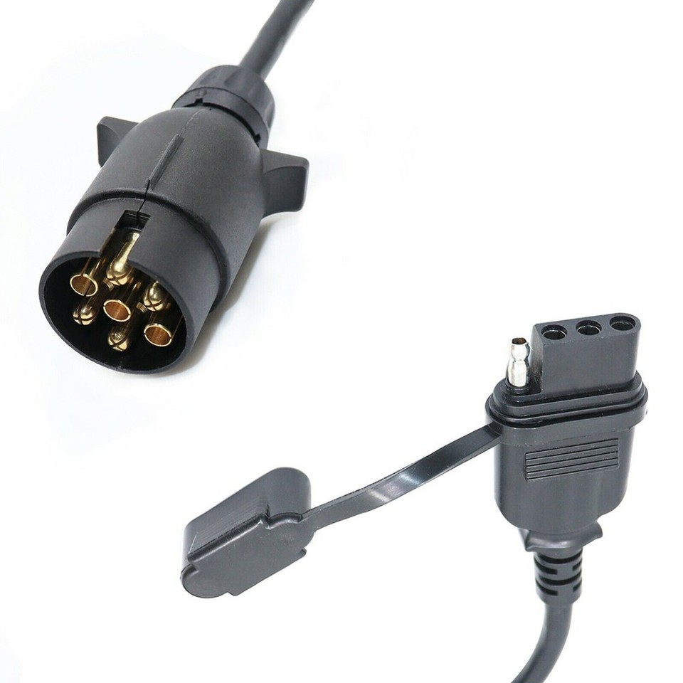 Trailer Light Converter European Round 7-Pin Connector To 4-Way Flat ...