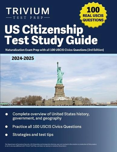 US Citizenship Test Study Guide 2024-2025: Naturalization Exam Prep ...