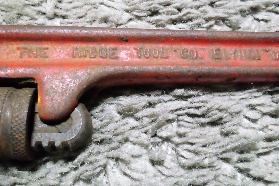 VTG/Antique RIDGID 1930s Ridgid Tool No. 8 Steel Pipe Wrench Pat ...