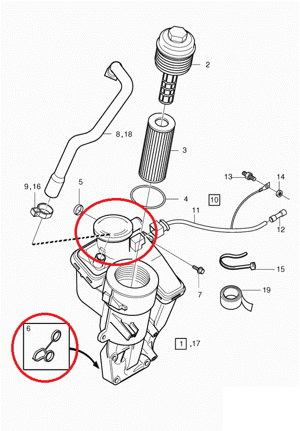 Repair kit of oil separator Volvo 31338685, 30788494, 31338684 and Ford ...