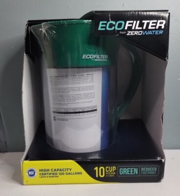 ZERO WATER ZP-010ECO EcoFilter Water Filter Pitcher 10 Cup Capacity ...
