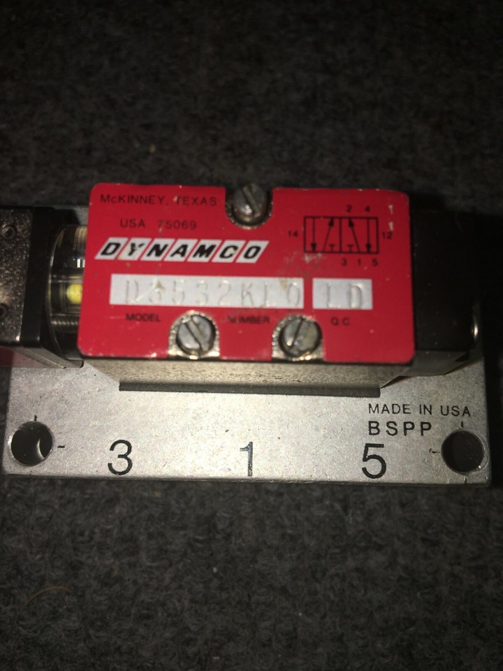 Dynamco Miniature 4 Way Valve D3532KLO Coil 24VDC FPG on Manifold 1466 ...