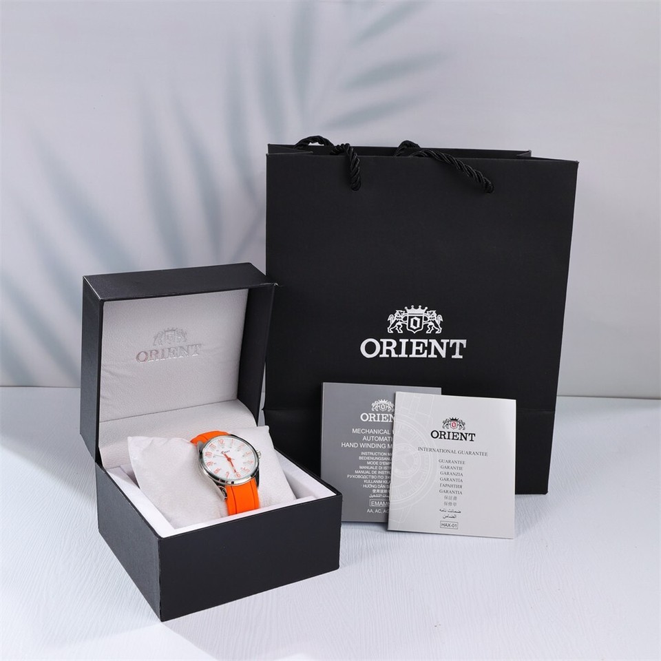 Orient Orange silicone strap Sports White Disc Women's Quartz Watch ...