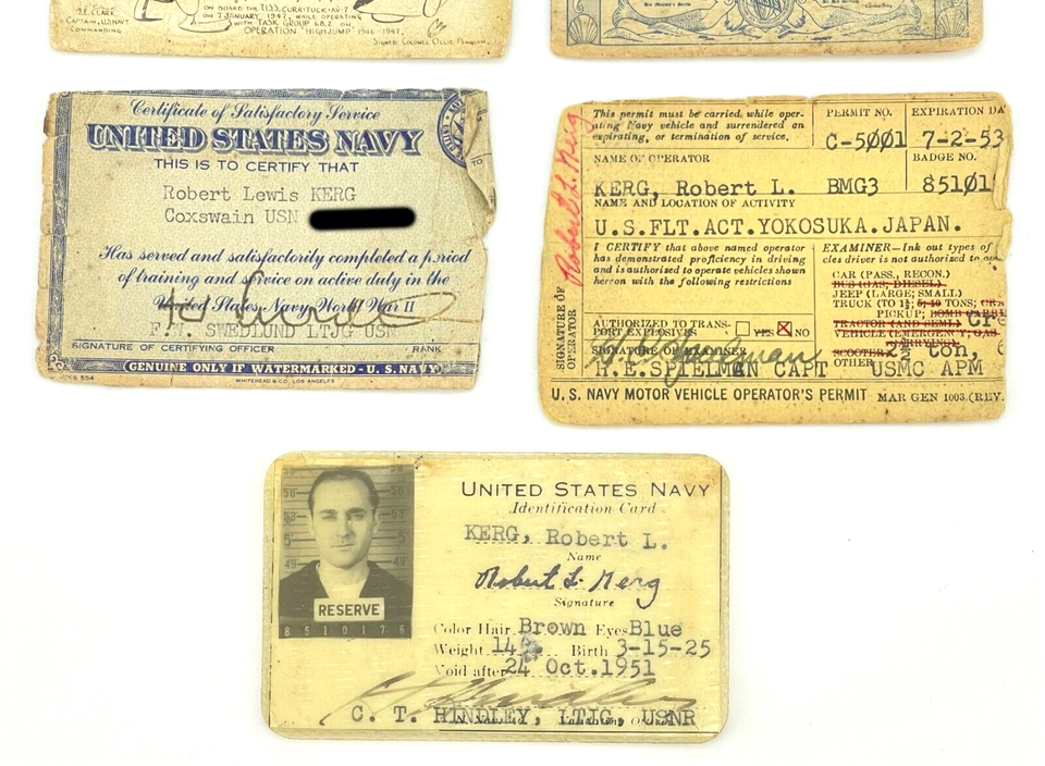 1950s Lot of Vintage Military Collectables Identification U.S. Navy ...