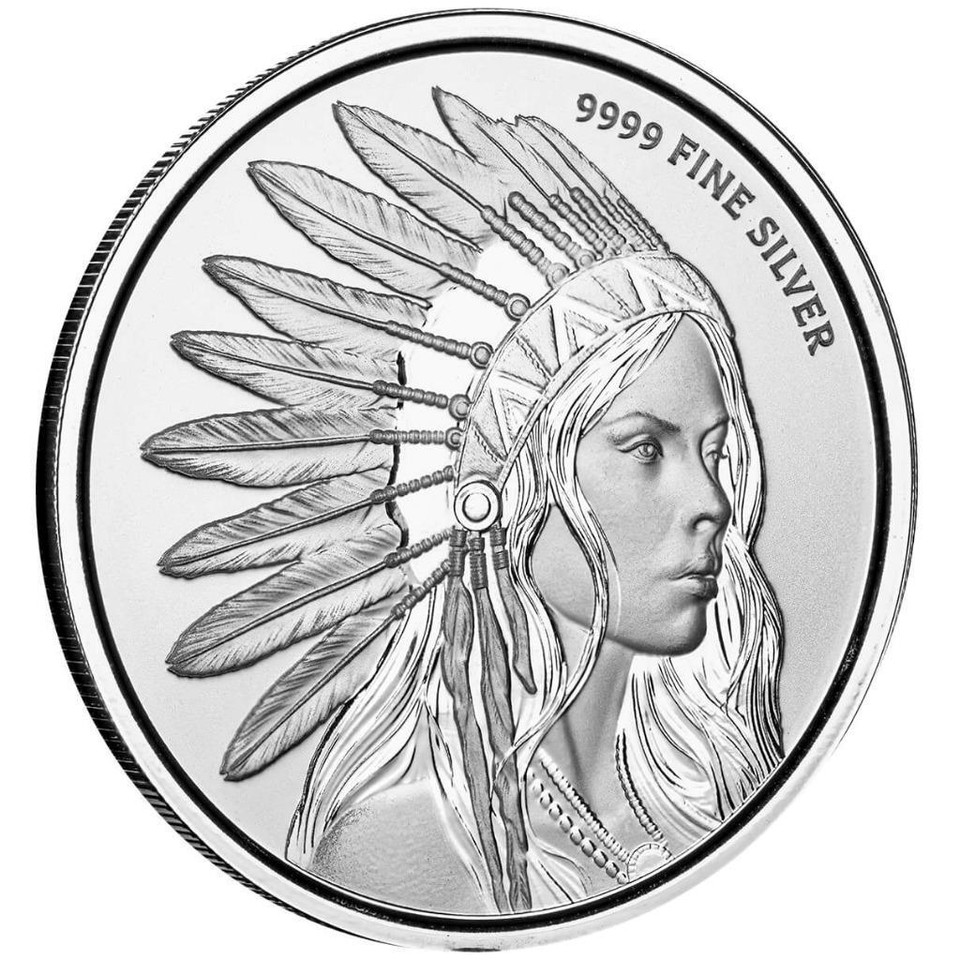 20 x 1 oz Silver Rounds - Buffalo Girl .9999 Silver Bullion Rounds in ...