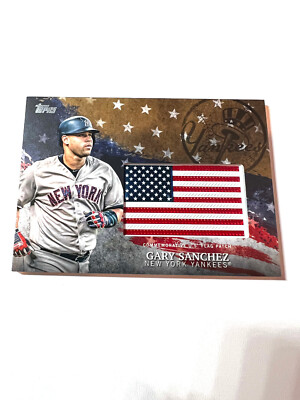 GARY SANCHEZ TOPPS 2018 IDML-GA COMMEMORATIVE FLAG PATCH 80/99 NEW YORK ...