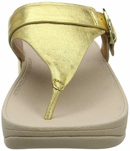 £75 FITFLOP SIZE 3 6.5 8 EDIT GOLD REAL LEATHER TONING FLIP FLOPS ...