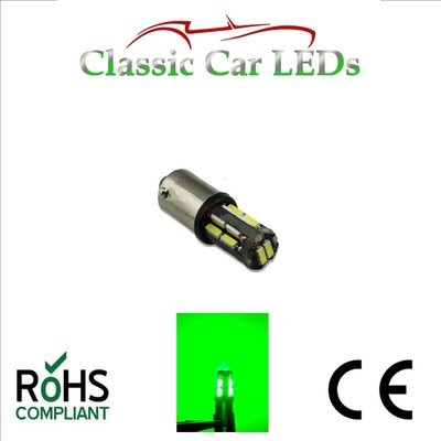 1x BA9S BRIGHT GREEN T4W 233 LED OPTICELL FIBRE OPTIC UPGRADE BULB ...