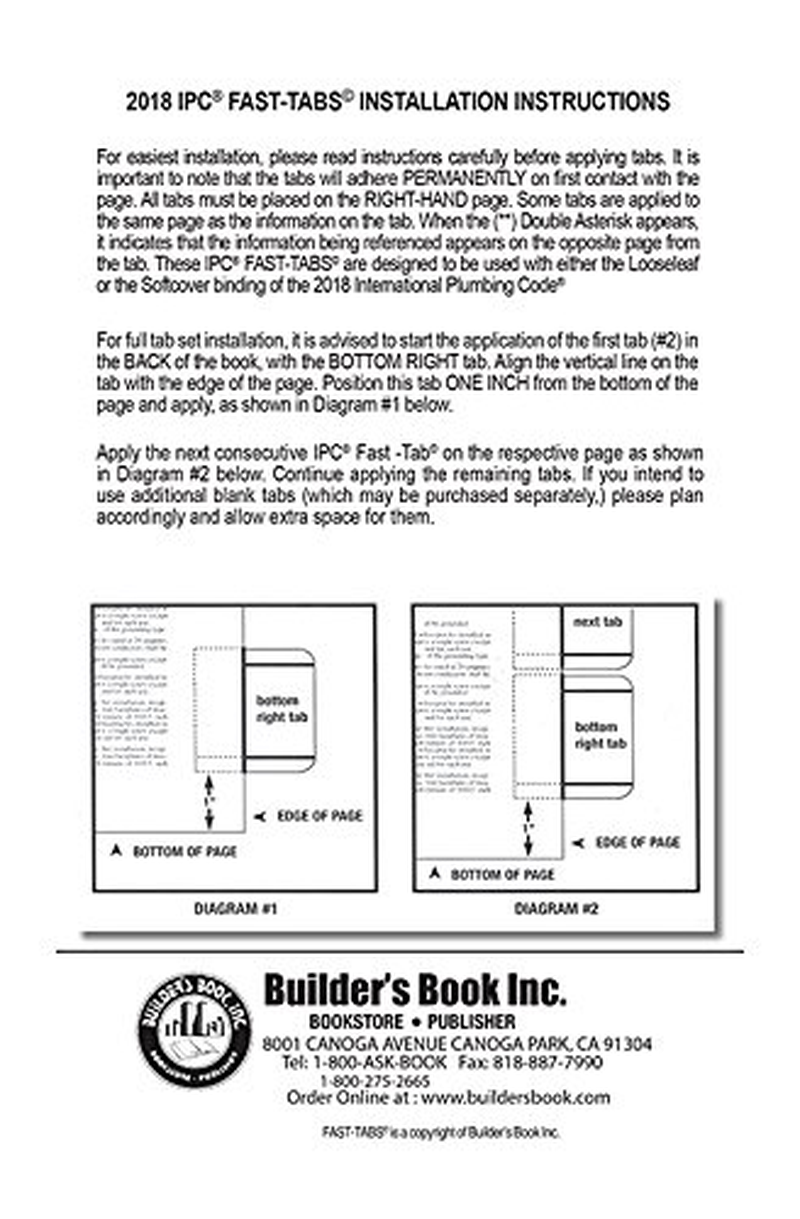2018 International Plumbing Code (IPC) Fast Tabs by Builders Book Inc ...