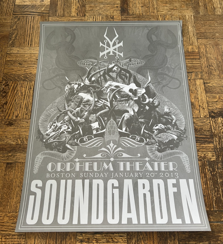SOUNDGARDEN 2013 TOUR POSTER / S/E SCREENPRINT - ORPHEUM THEATER BOSTON ...