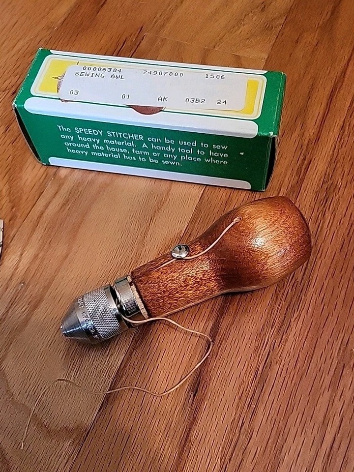 The Speedy Stitcher Sewing Awl Wooden Handle Stewart MFG Co Vintage | eBay