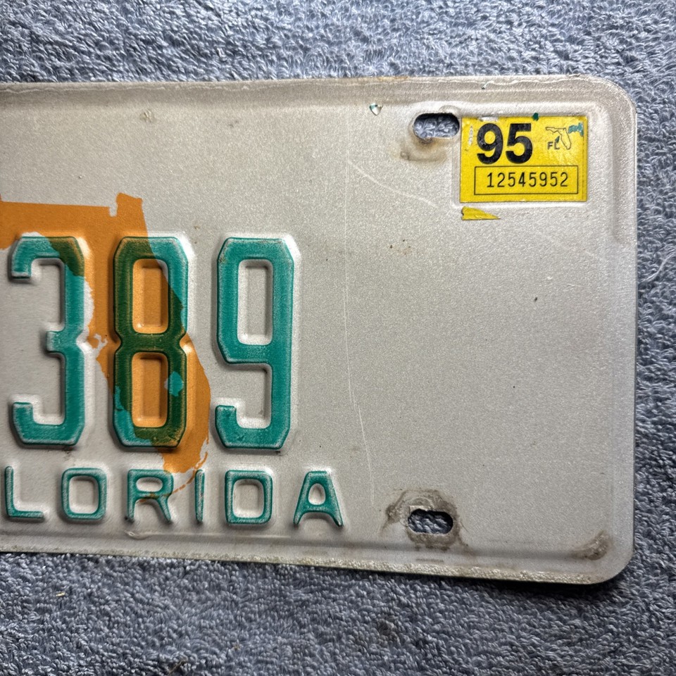 1995 Florida Low Number 3 Digit License Plate 389 | eBay