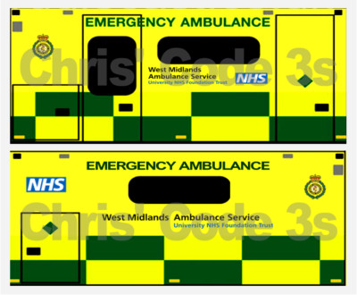 Code 3 Adhesive Vinyl Decal Suit 1/76 Oxford Diecast Ambulance West ...