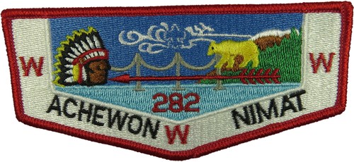 Achewon Nimat Lodge 282 San Francisco Bay Area Council CA Flap RED Bdr ...