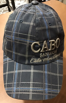 Cabo San Lucas Baseball Golf Hat Adjustable Back Cotton Plaid Cap | eBay