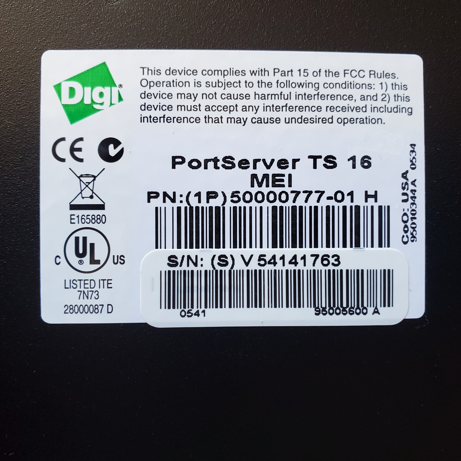 Digi Portserver TS 16 MEI pn: 5000777 01 H, 5000777 01 L | eBay