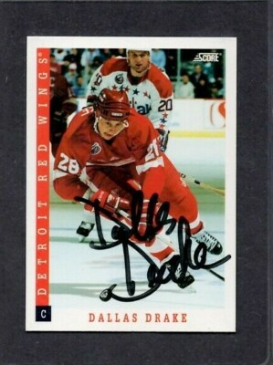 1993-94 Score Hockey #246 Dallas Drake Signed Autograph Detroit Red ...