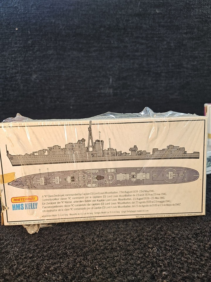 3 Matchbox 1/700 Ship Model Kits HMS Kelly, U.S.S. Fletcher, Z-38 ...