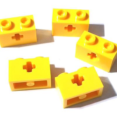 LEGO 1x2 Brick with Axle Hole Yellow Part 31493 / 32064 LOT OF 5 | eBay