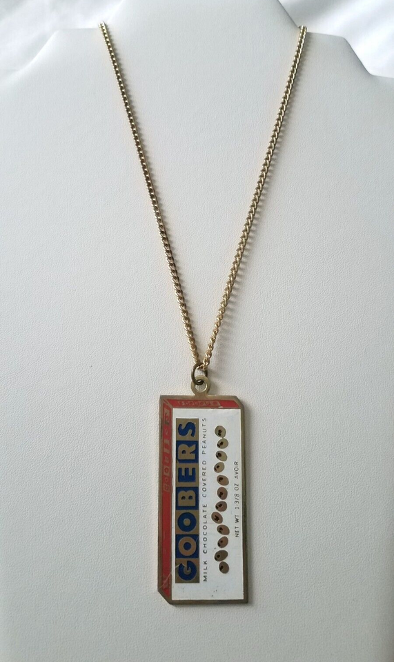 Vintage Goobers Candy Enameled Pendant 16" Gold Tone Chain Necklace | eBay