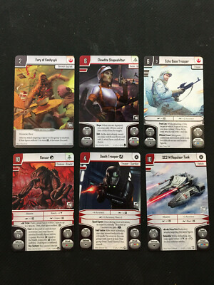 Star Wars Imperial Assault - 6x 2019Q1 OP cards - Rancor, Clawdite, etc ...