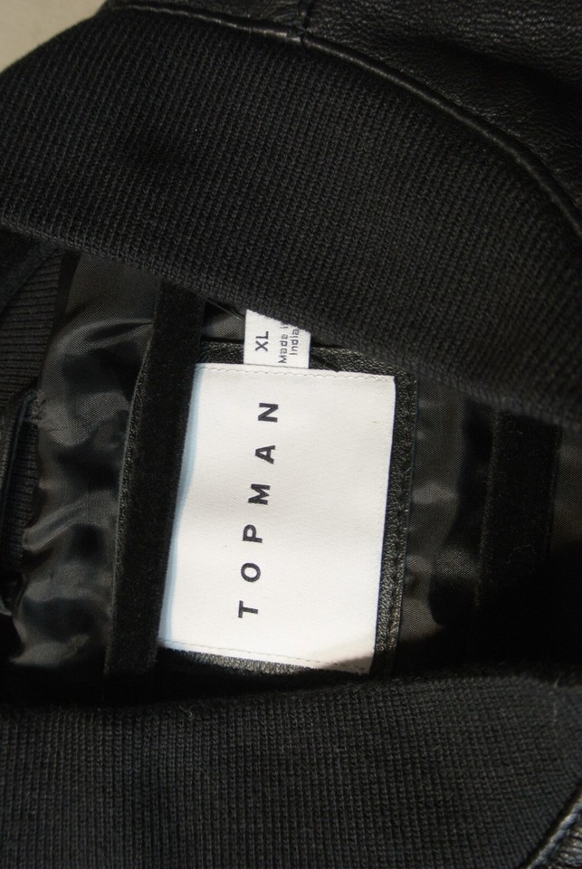NEW Topman 64l12ublk Leather Jacket in Black Size XL #C2825 | eBay