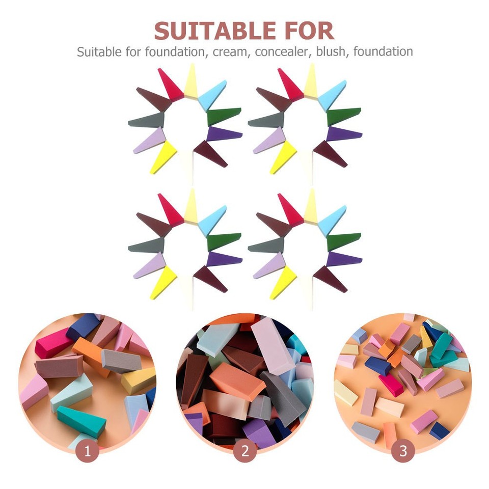 50 Pcs Triangle Powder Puff Makeup Face Sponges Make-up Eggs Facial ...